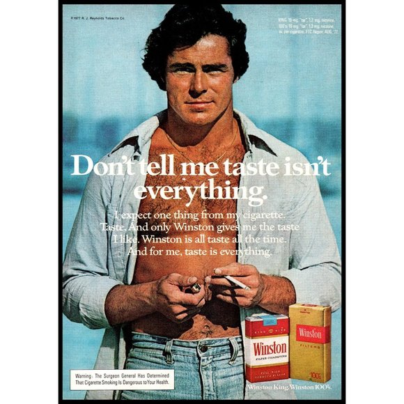 Winston | Art | 978 Winston Filter Cigarettes Vintage Print Ad Man ...